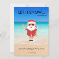 Funny Santa Claus Beach Tropical Florida Christmas Holiday Card | Zazzle