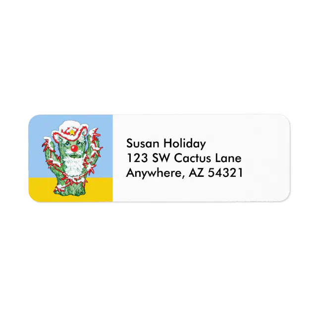 Funny Santa Claus Cactus Christmas Humor Label | Zazzle