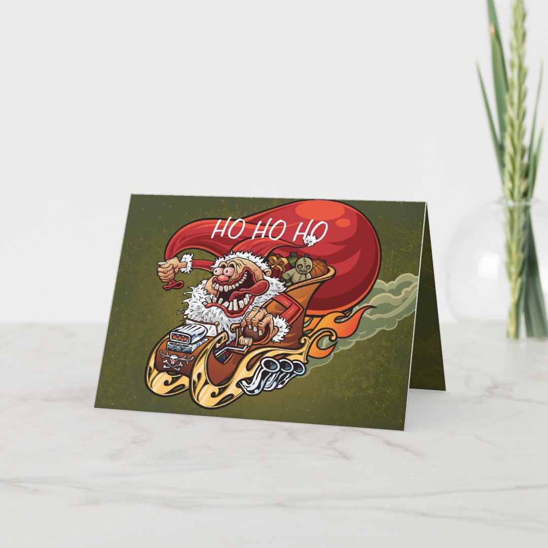 Funny Santa Claus Christmas Card Red Hot Santa | Zazzle