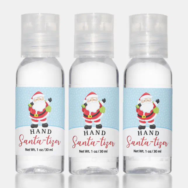 Funny Santa Claus Christmas Holiday Party Favors Hand Sanitizer | Zazzle
