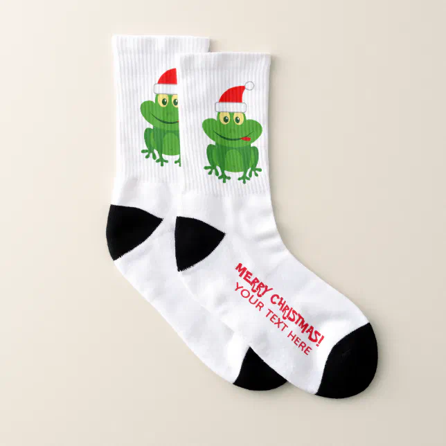 Funny Santa Claus frog Christmas sport socks gift | Zazzle