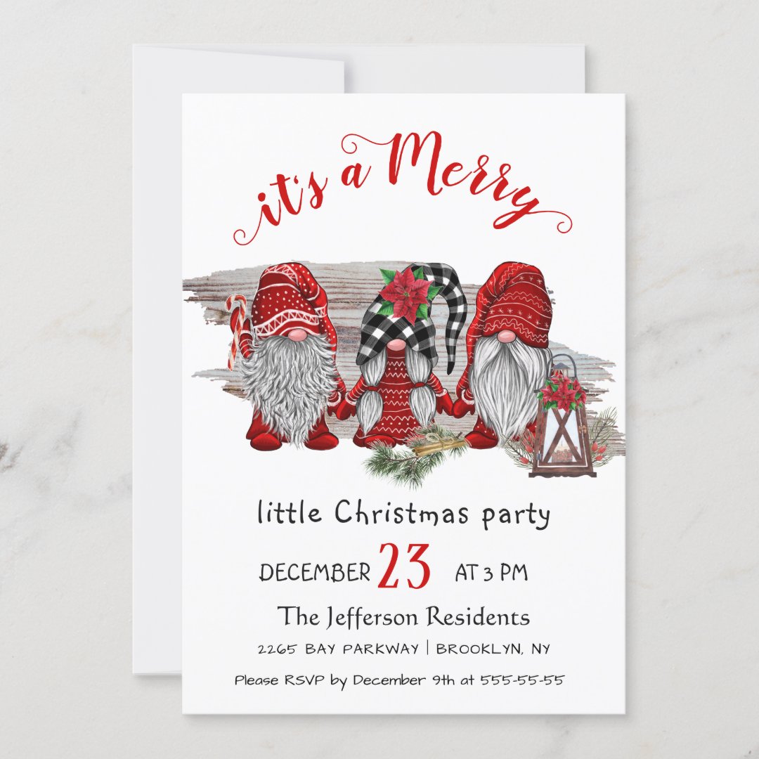 Funny Santa Claus Merry Christmas Little Party Invitation | Zazzle