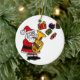 Funny Santa Claus Playing Tuba Christmas Art Ceramic Ornament | Zazzle