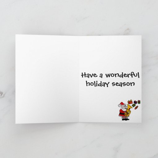 Funny Santa Claus Playing Tuba Christmas Art Holiday Card | Zazzle