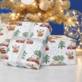Funny Santa Claus Snowy Forrest Christmas Wrapping Paper | Zazzle