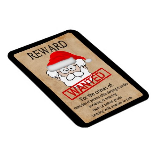 Funny Santa Claus Wanted Poster Magnet | Zazzle