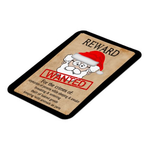 Funny Santa Claus Wanted Poster Magnet | Zazzle
