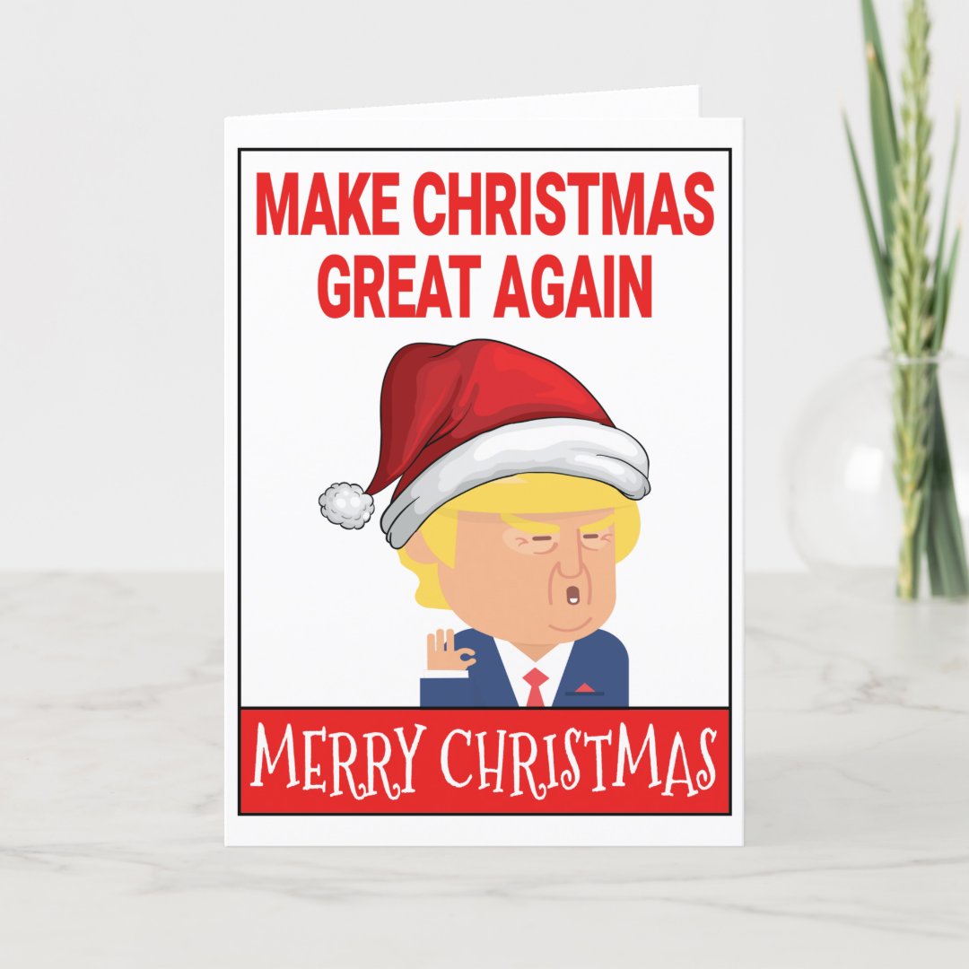 Funny Santa Donald Trump Merry Christmas Holiday Card | Zazzle