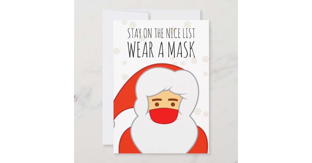 Funny Santa Face Mask Merry Christmas Holiday Card | Zazzle