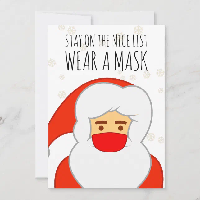 Funny Santa Face Mask Merry Christmas Holiday Card | Zazzle