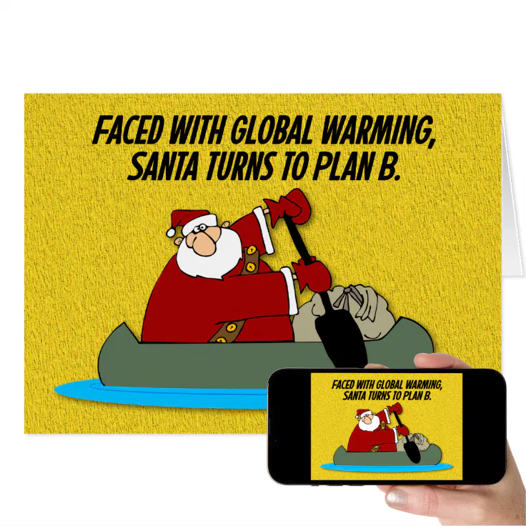 Funny Santa Global Warming Christmas Card | Zazzle