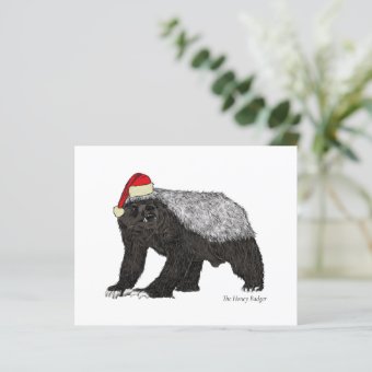 Funny Santa honey badger Christmas irony | Zazzle