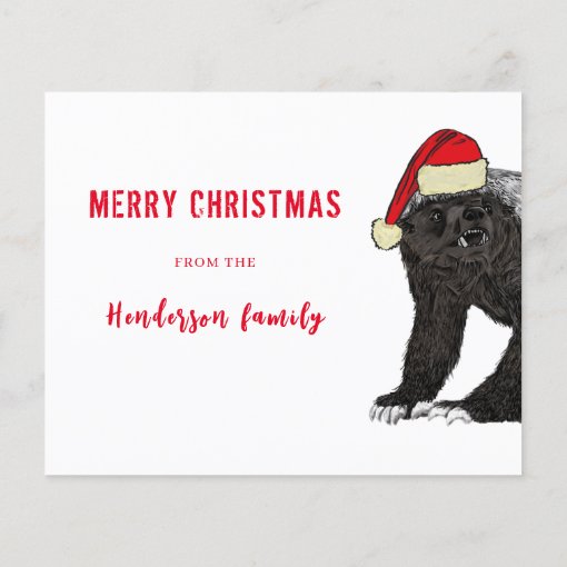 Funny Santa honey badger Christmas irony | Zazzle