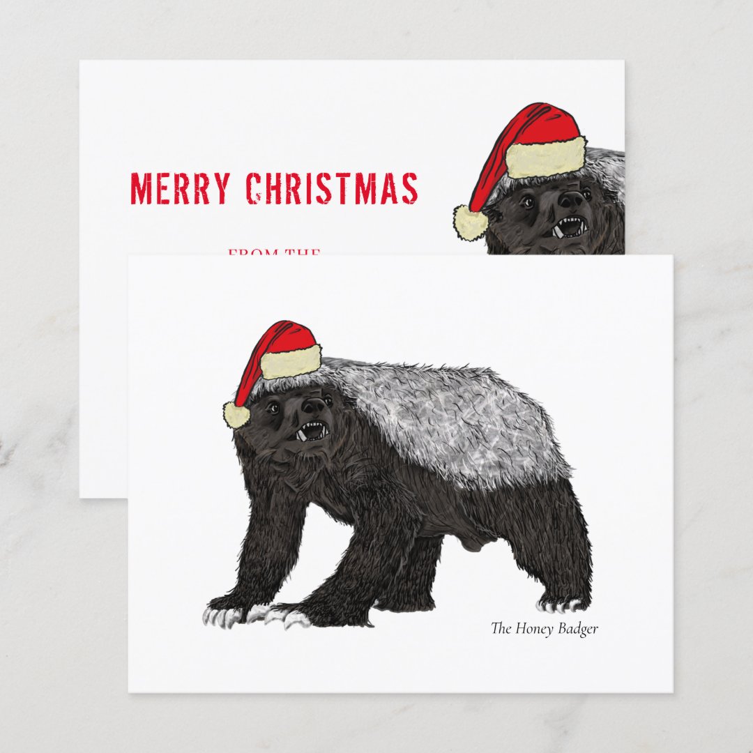 Funny Santa honey badger Christmas irony | Zazzle