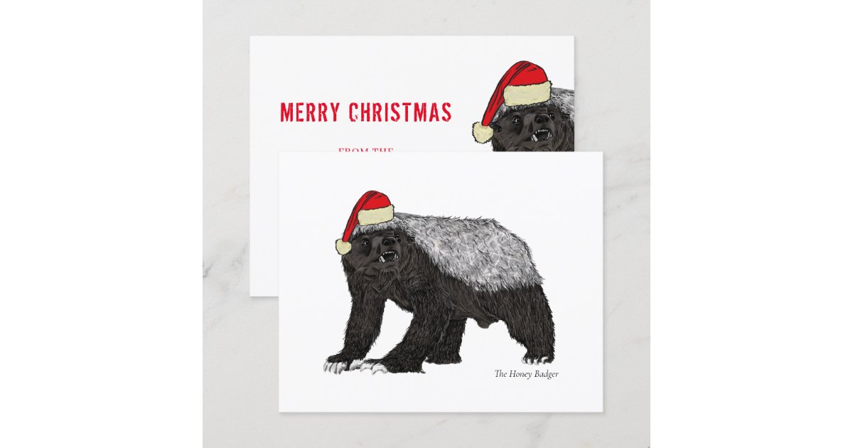 Funny Santa honey badger Christmas irony | Zazzle