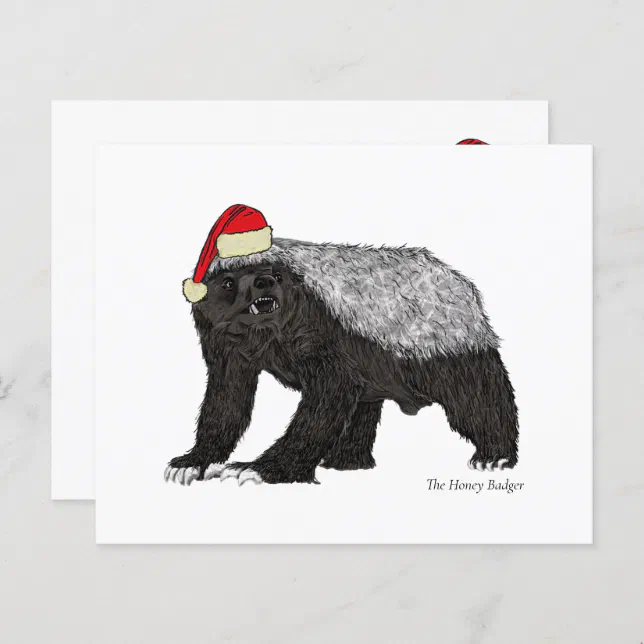 Funny Santa honey badger Christmas irony | Zazzle