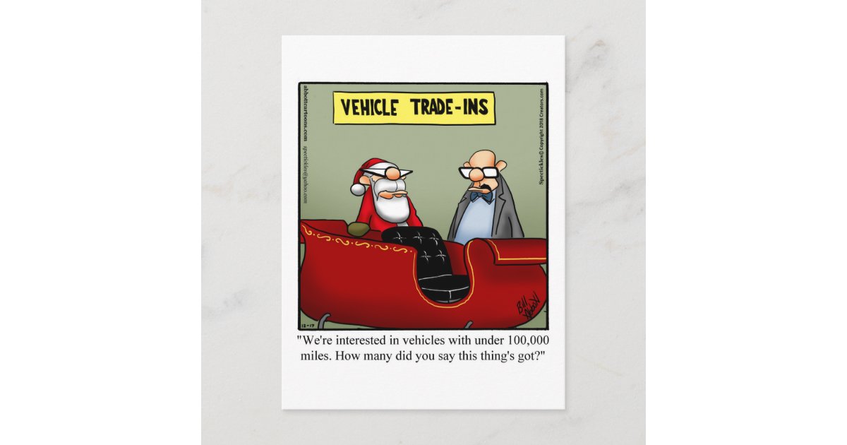 Funny Santa Humor Holiday Postcard | Zazzle