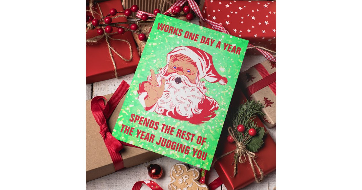 Funny Santa meme Holiday Card | Zazzle