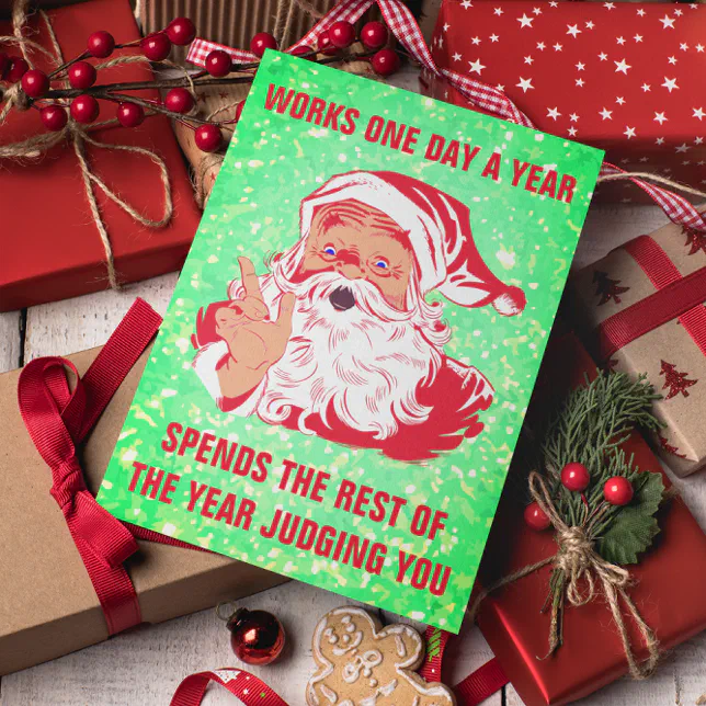 Funny Santa meme Holiday Card | Zazzle