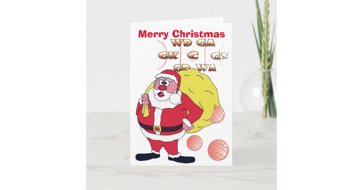 Funny Santa Netball Christmas Greeting Holiday Card | Zazzle