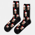 Funny Santa Photo Christmas Socks | Zazzle