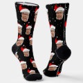 Funny Santa Photo Christmas Socks | Zazzle