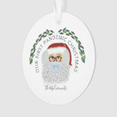 Funny Santa Wearing Face Mask Covid Personalized Ornament | Zazzle