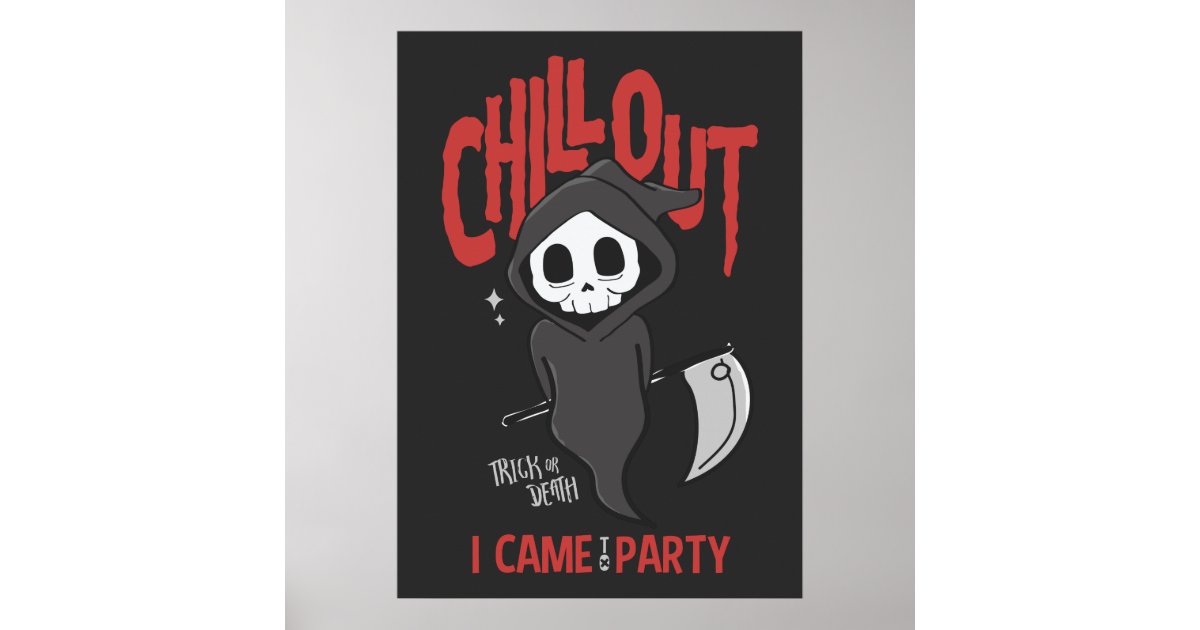 Funny Sarcastic GrimReaper Halloween Party Poster | Zazzle