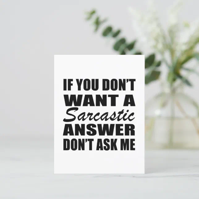 Funny sarcastic quotes humor sarcasm introvert postcard | Zazzle