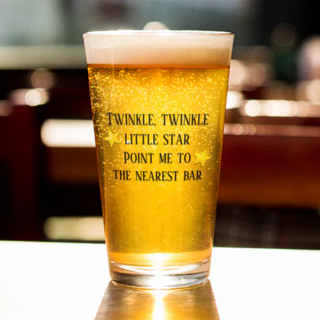 Funny Saying Beer Drinking Glass Pint Glitter | Zazzle