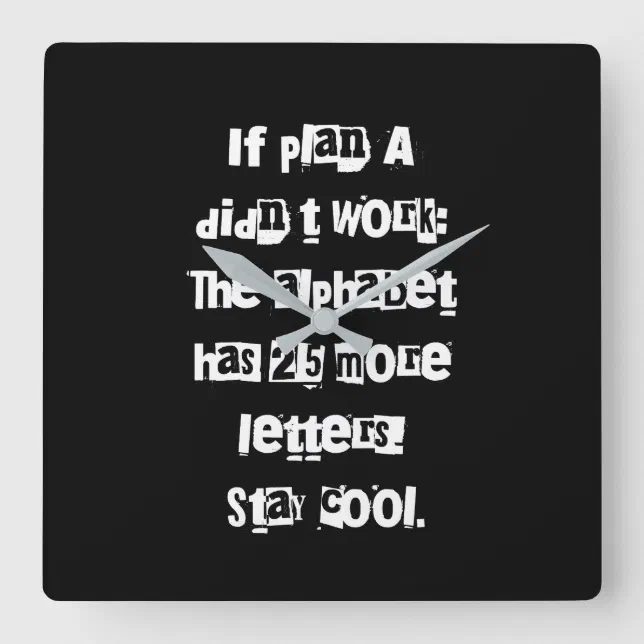 Funny Sayings Sarcasm Lover Gifts - Typography Art Square Wall Clock ...