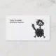 Funny Scared Black Cat Cartoon Halloween Business Card | Zazzle