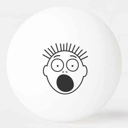 Funny Scared Face Ping Pong Ball | Zazzle.com