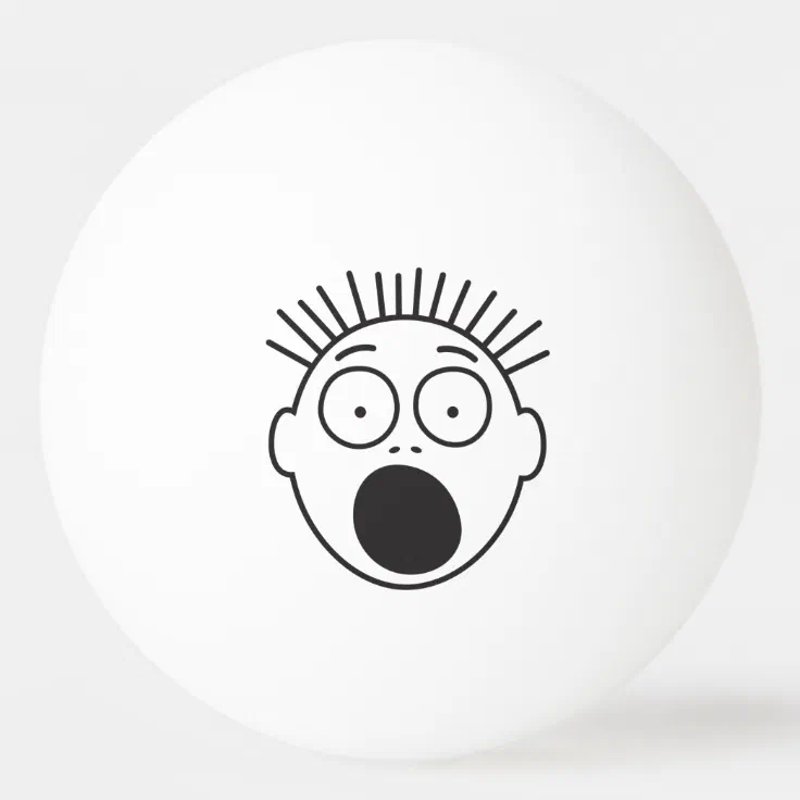 Funny Scared Face Ping Pong Ball | Zazzle