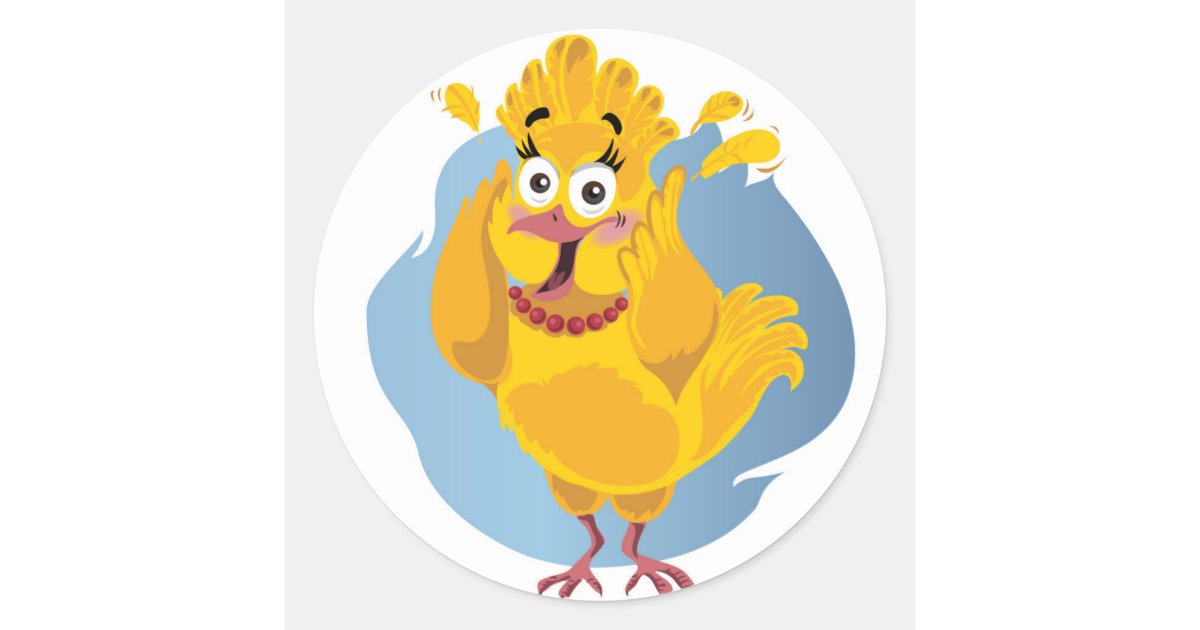 Funny Scared Turkey Classic Round Sticker | Zazzle