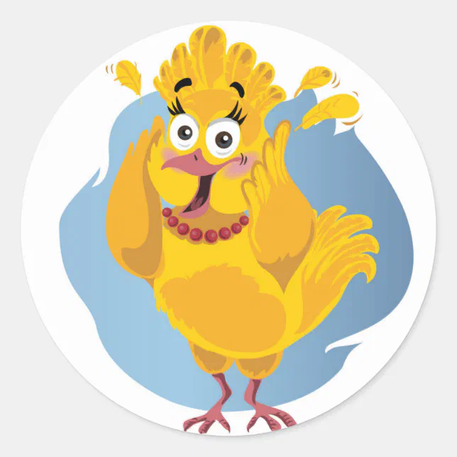 Funny Scared Turkey Classic Round Sticker | Zazzle