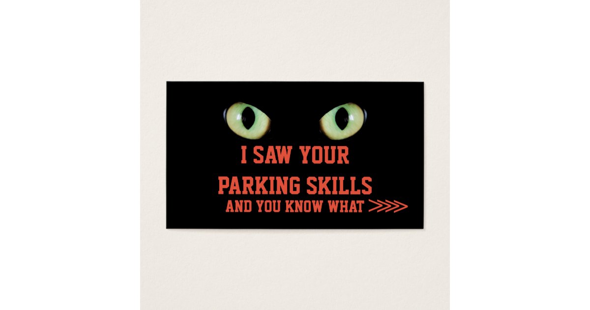 Funny scary animal look sarcasm parking card | Zazzle