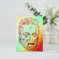 Funny Scary Retro Halloween Face Comic Face Postcard | Zazzle