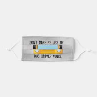 Funny School Bus Driver Adult Cloth Face Mask | Zazzle
