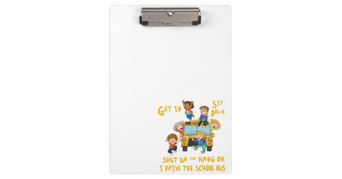 Funny School Bus Driver Back to School Clipboard | Zazzle
