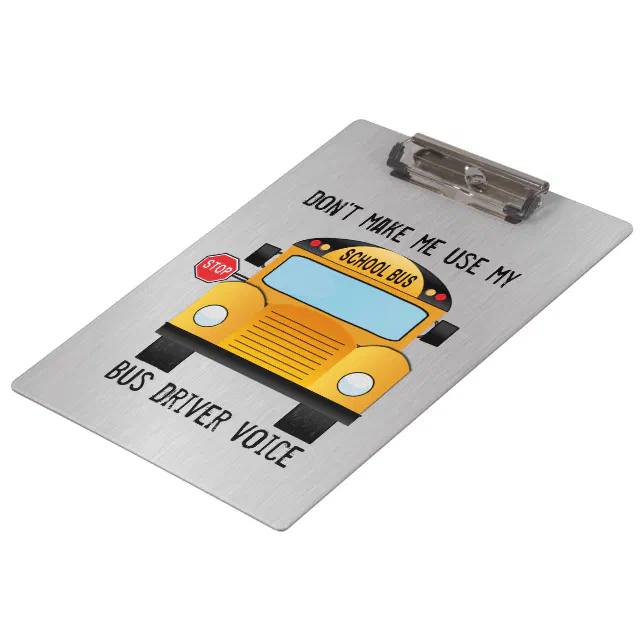 Funny School Bus Driver Clipboard | Zazzle