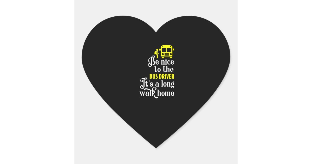 funny school bus driver heart sticker | Zazzle