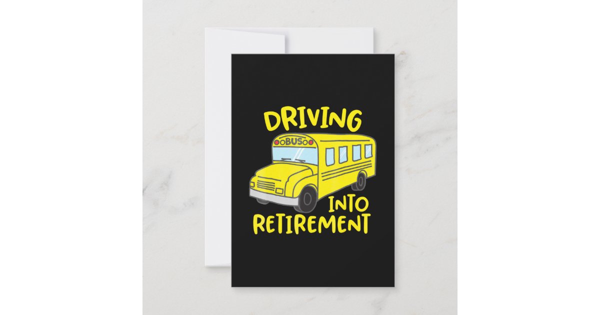 funny school bus driver retirement gift RSVP card | Zazzle