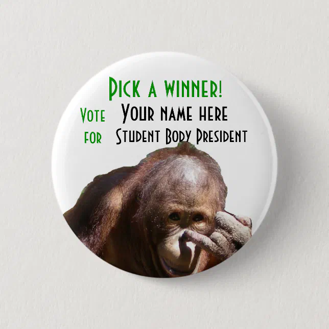 Funny School Student Body Election Campaign Button | Zazzle