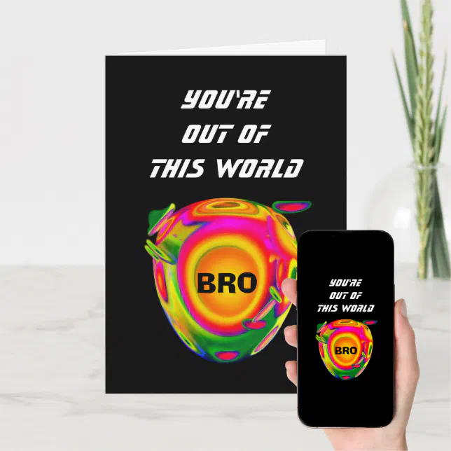 Funny Sci Fi Happy Birthday BROTHER Planet A03 Card | Zazzle