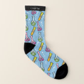 Funny Science Pattern custom name socks | Zazzle