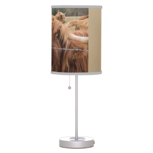 funny Scottish ginger Highland cow Table Lamp | Zazzle