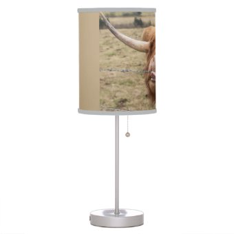 funny Scottish ginger Highland cow Table Lamp | Zazzle