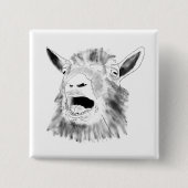 Funny Screaming Goat Drawing Farm Animal Art Pinback Button | Zazzle