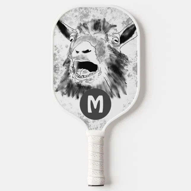 Funny Screaming Goat Monogram Pickleball Paddle | Zazzle
